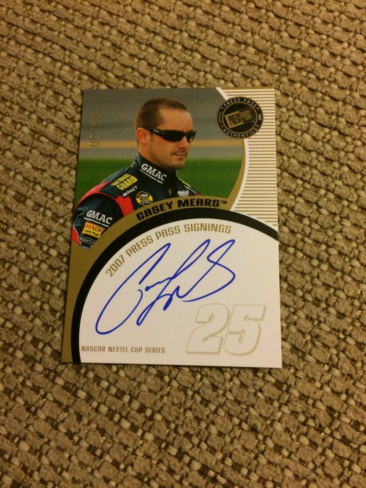 2007 Press Pass Casey Mears Signings Gold Autograph #9/50 MINT Auto | eBay