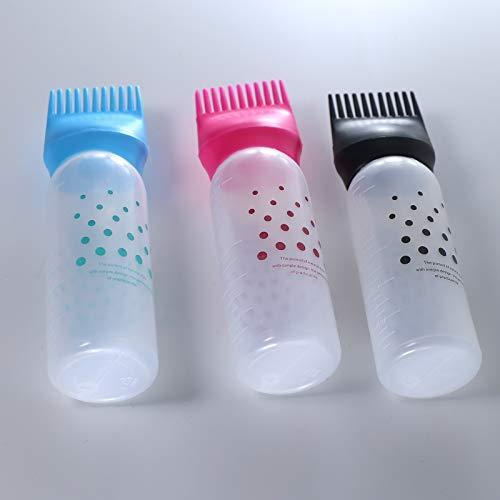 Poitemsic 3pcs 6oz Hair Color Oiling Bottles Root Comb Squeeze ...