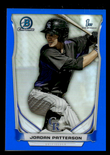 2014 Bowman Chrome Blue Refractor #BCP19 Jordan Patterson Rockies /250 ...
