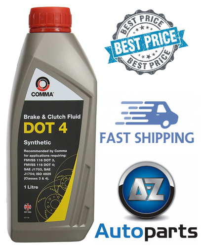 Comma - DOT 4 Synthetic Brake & Clutch Fluid Ideal for ABS Systems ...
