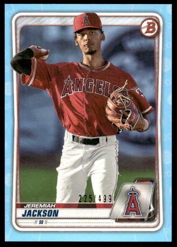 Jeremiah Jackson 2020 Bowman Draft BD-169 Sky Blue /499 Angels Baseball ...