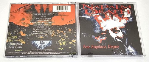 Napalm Death Fear Emptiness Despair CD 1994 DADC Pittman Press 74646436127| eBay