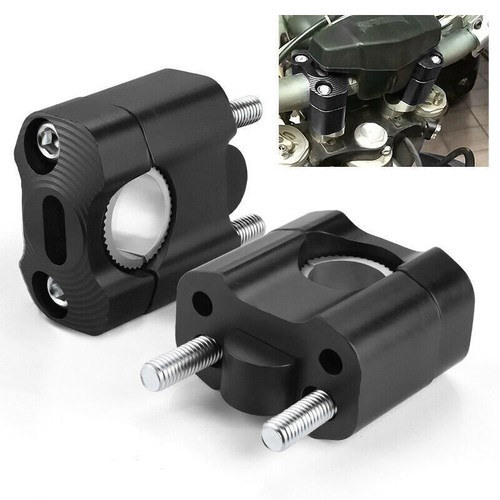 Black HandleBar Fat Bar Mount Clamps Risers Adaptor 7/8" to 1 1/8" Dirt ...