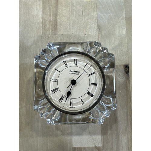 Remington Multi Quartz Western Germany Clock. Crystal Francs 4”x4”x2 ...