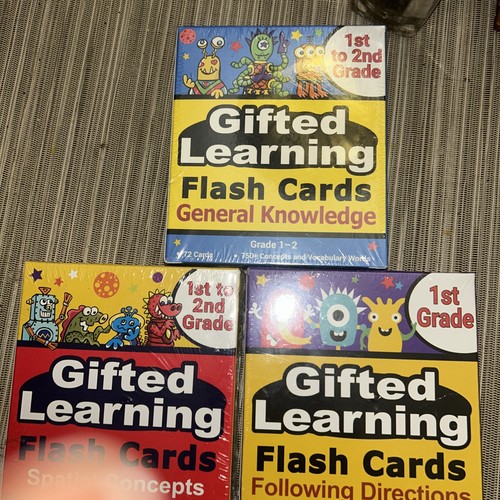 3 Sets 1st Grade Gifted Learning Flash Cards Follow Directions G/ Knolg ...