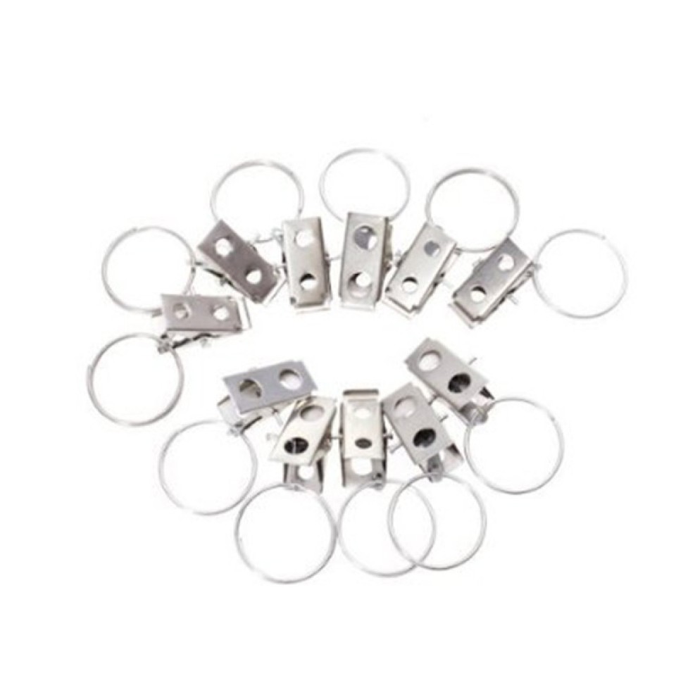 Curtain Rod Clip Rings Drapery Clips 20pcs Curtain rod clips silver | eBay