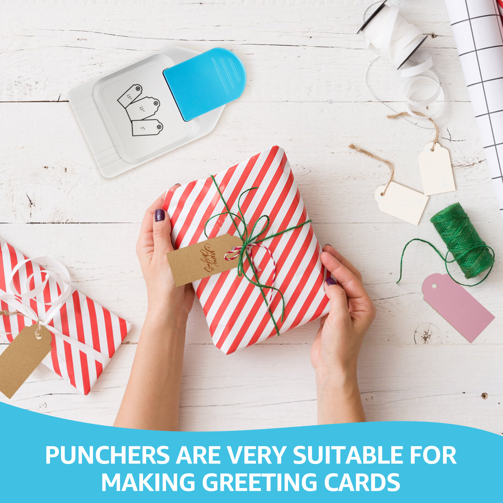 3 in1 Craft Tag Punch Paper Craft Tag Punch 1.5in 2in 2.5in Small Hole ...