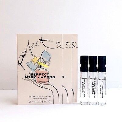 3 x Marc Jacobs Perfect For Women Eau De Parfum Sample Vial Spray 0 ...