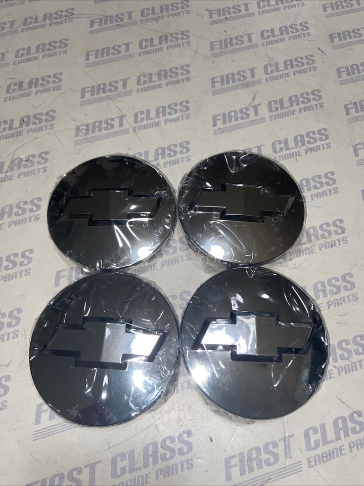 4X CHROME CHEVY WHEEL RIMS CENTER HUB CAPS COVER CHEVY 9596403 EMBLEM ...