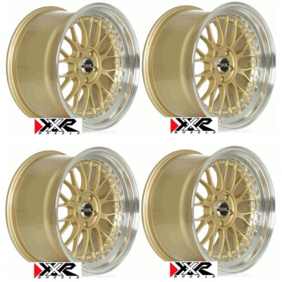 XXR 521 18" x 10J ET25 5x114.3 GOLD WIDE RIMS ALLOYS WHEELS SET x4 BBS ...