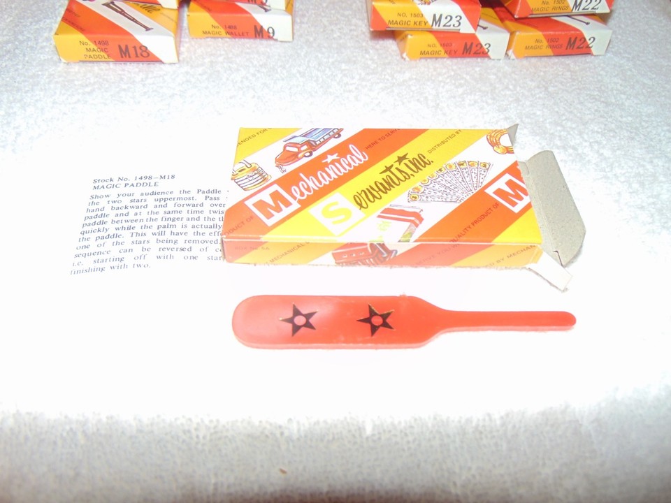 Vintage 1960 NOS Mechanical M 18 #1498 Magic Paddle Dime Store Trick ...