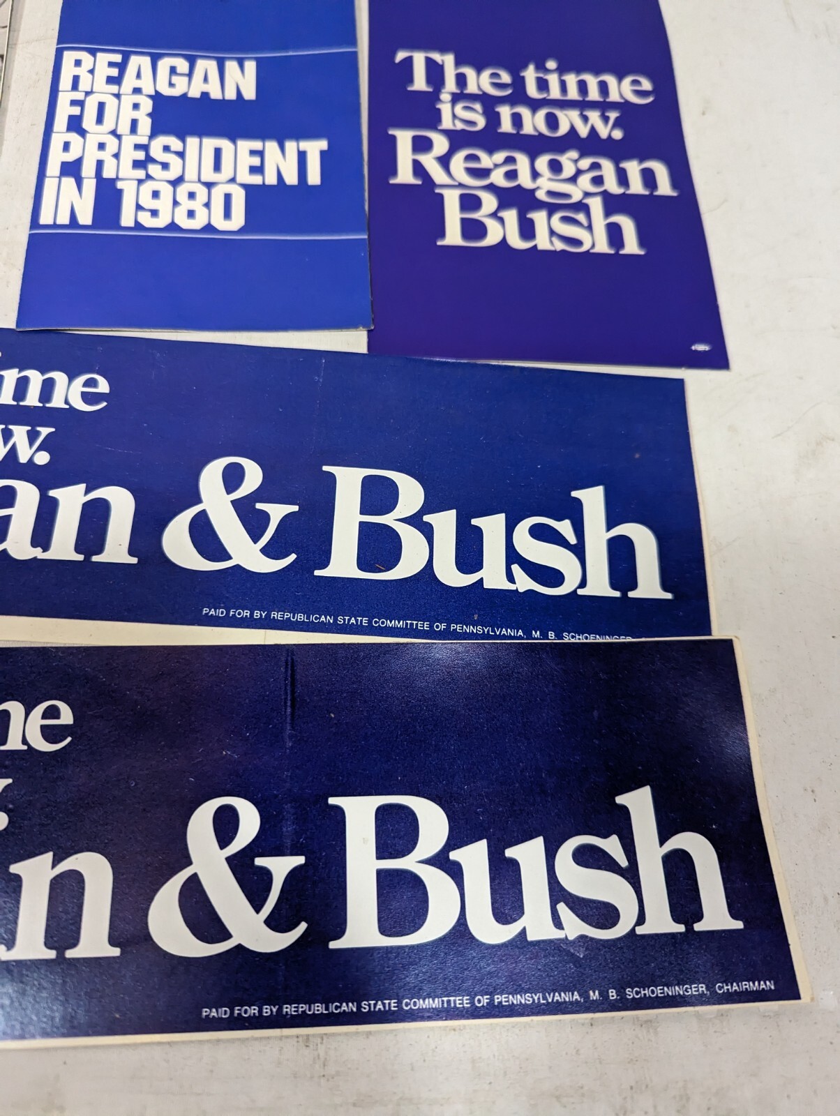 Vtg Ronald Reagan George Bush 80 84 Presidential Campaign Bumper ...