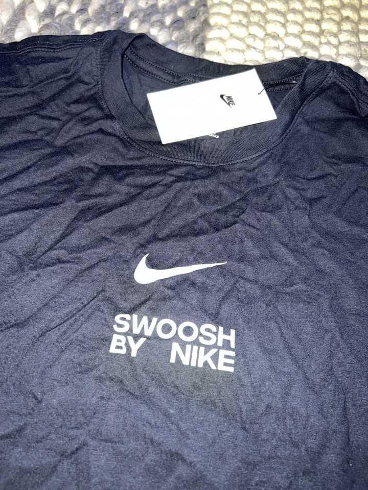 NWT Nike Sportswear Swoosh By Nike Men's Black T-Shirt Sz L-2XL FD1244 ...