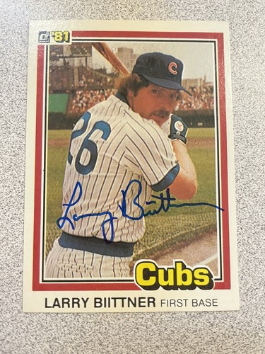 Larry Biittner Autographed 1981 Donruss Card #515 Chicago Cubs Deceased ...
