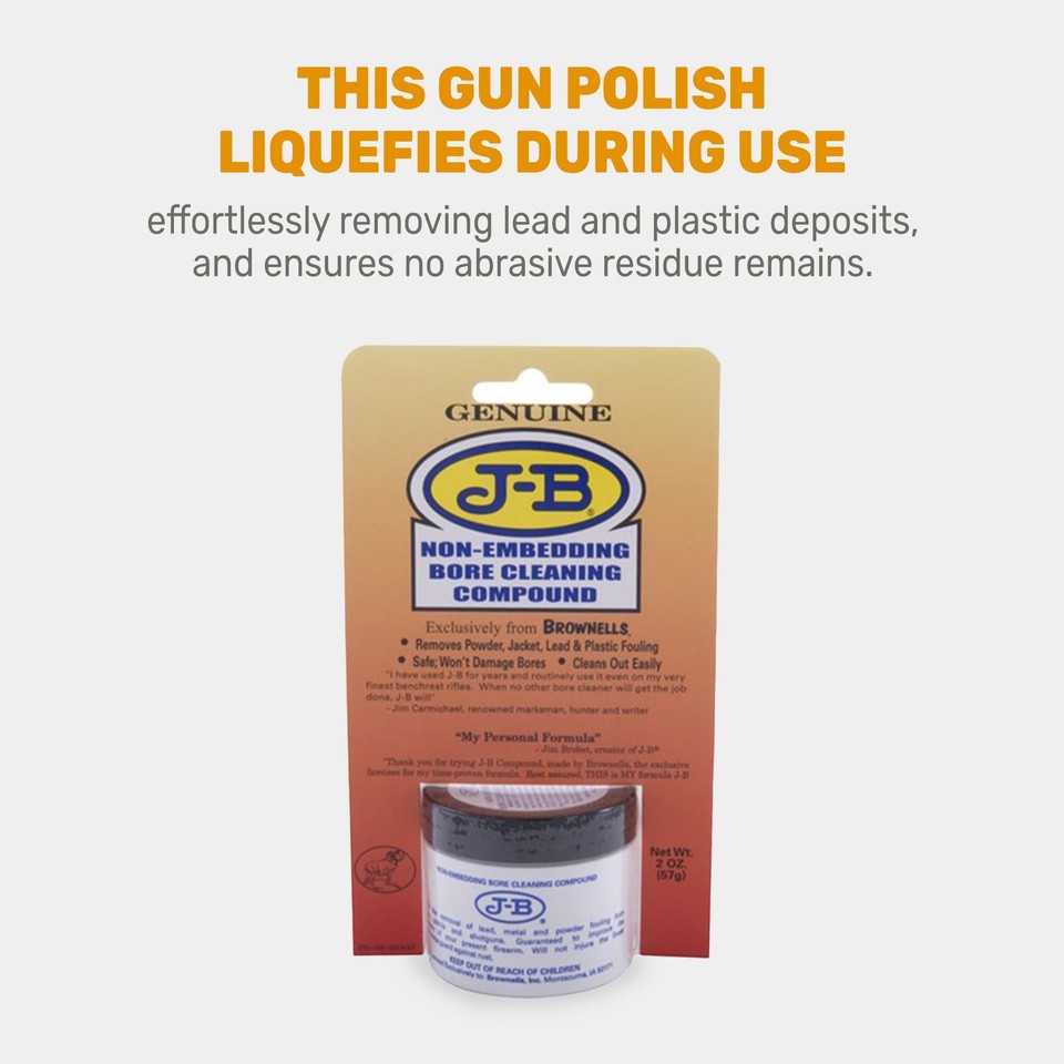 Brownells J-B Bore Cleaning Compound 2oz Gun Barrel Cleaner Removes ...