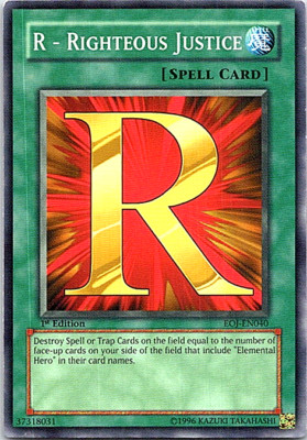 R - Righteous Justice EOJ-EN040 Yu-Gi-Oh! Card Light Play 1st Edition ...
