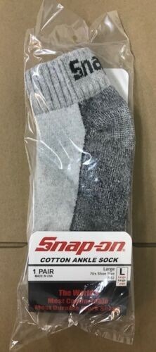 12 Pairs Men's Gray Snap On Tools ANKLE Socks Large FREE Shipping MADE ...