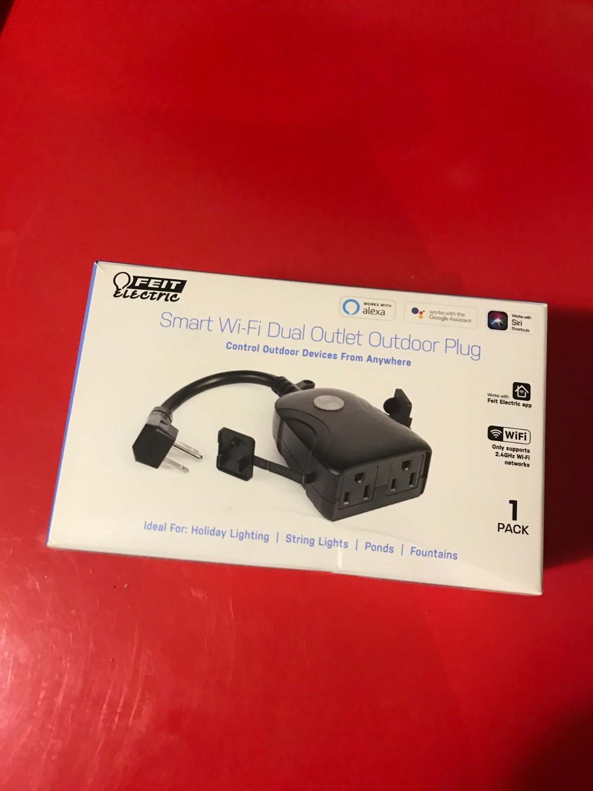 FEIT Electric Outdoor Smart Wi-Fi Dual Outlet Wall Plug NEW | eBay