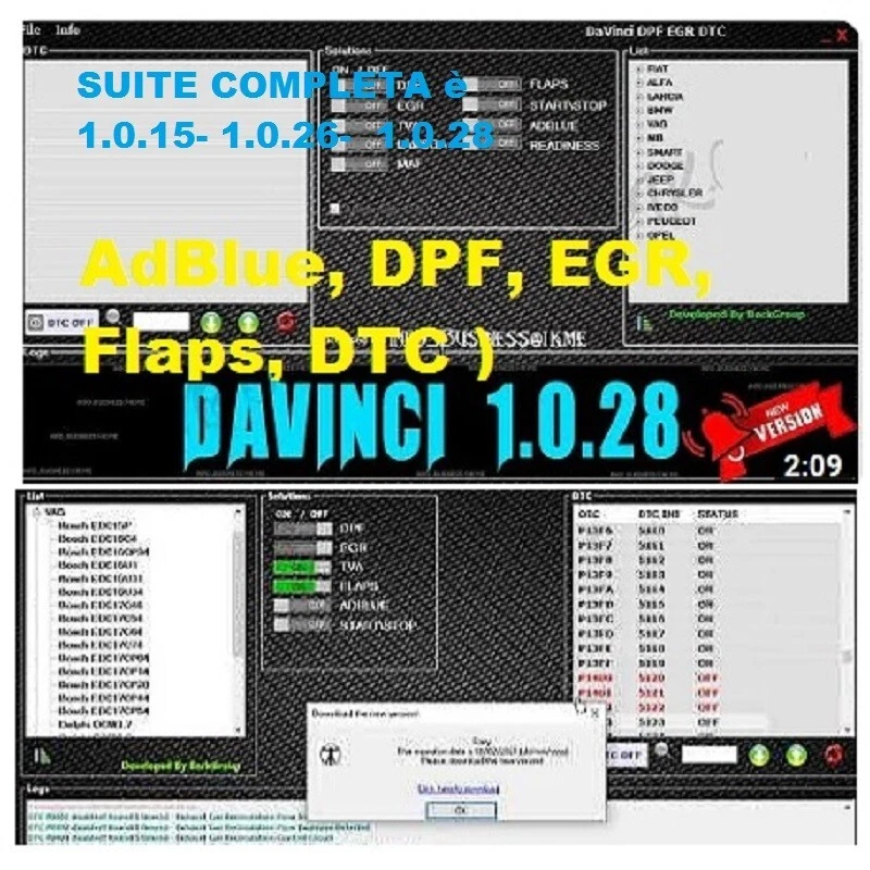 DaVinci Software (DPF EGR DTC FLAPS TVA AdBLUE) MHH AUTO, 41% OFF