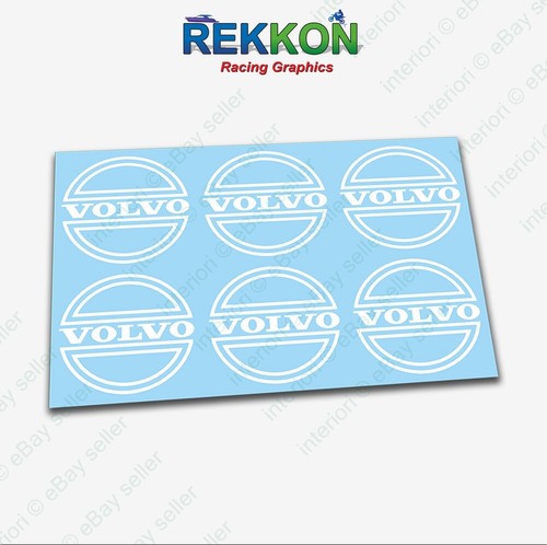 x6 3 1/8" 80mm VOLVO White Decals Stickers Wheel Center Cap Hub Rim 240 ...