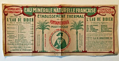Martinique QUACK MEDICINE BROADSIDE 1935 French Mineral Water L’Eau De ...