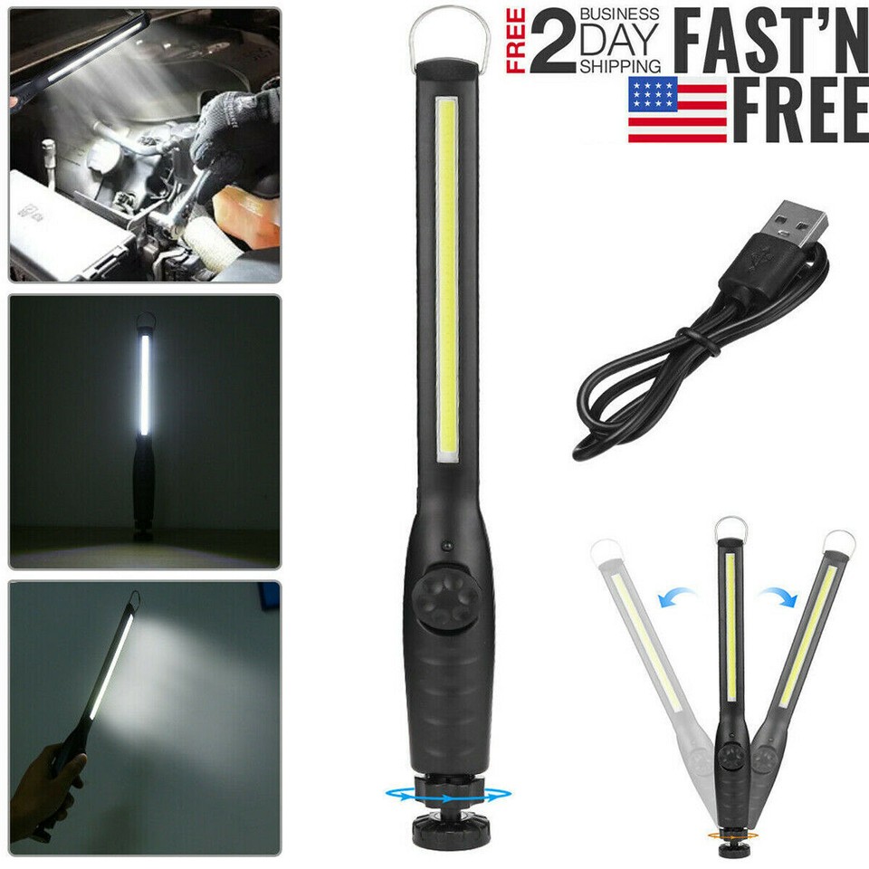 2PCS Rechargeable COB LED Work Light Car Garage Mechanic Inspect Lamp ...