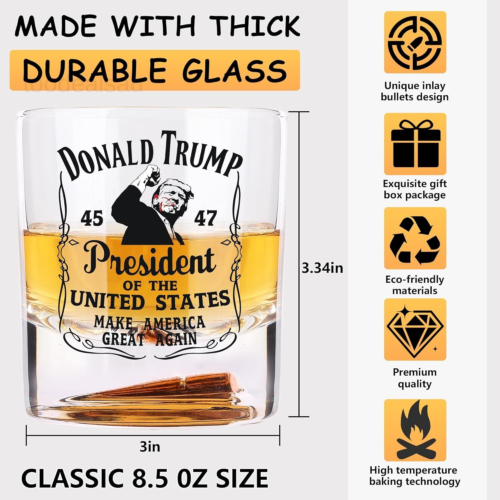 Donald Trump Whiskey Glasses-Inlay A Bullet 100% medium-sized, Black | eBay