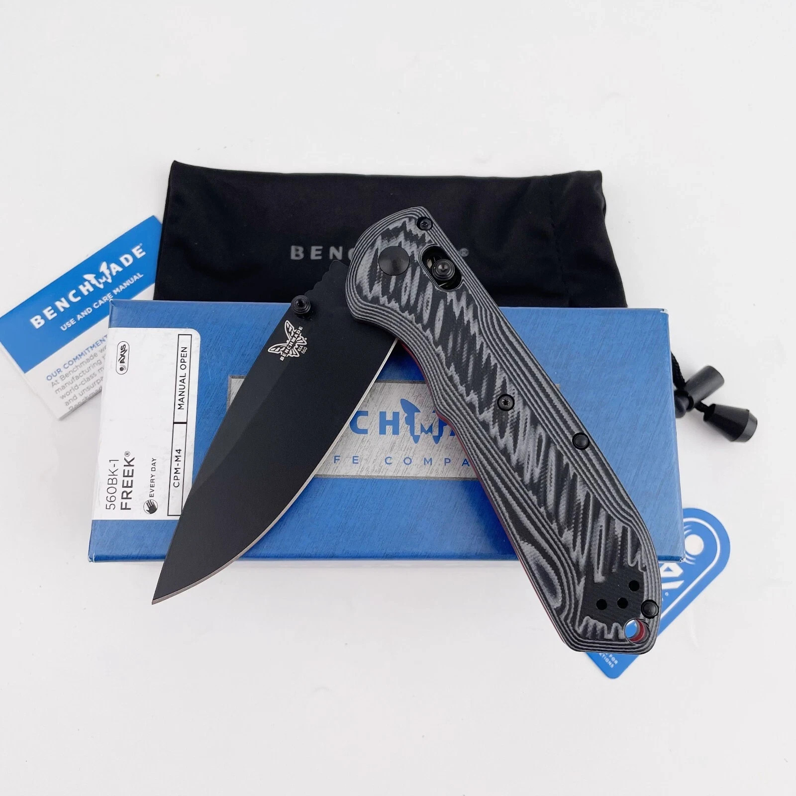 Benchmade Freek Gray/Black G-10 AXIS Lock Knife (3.6" Black CPM-M4 ...