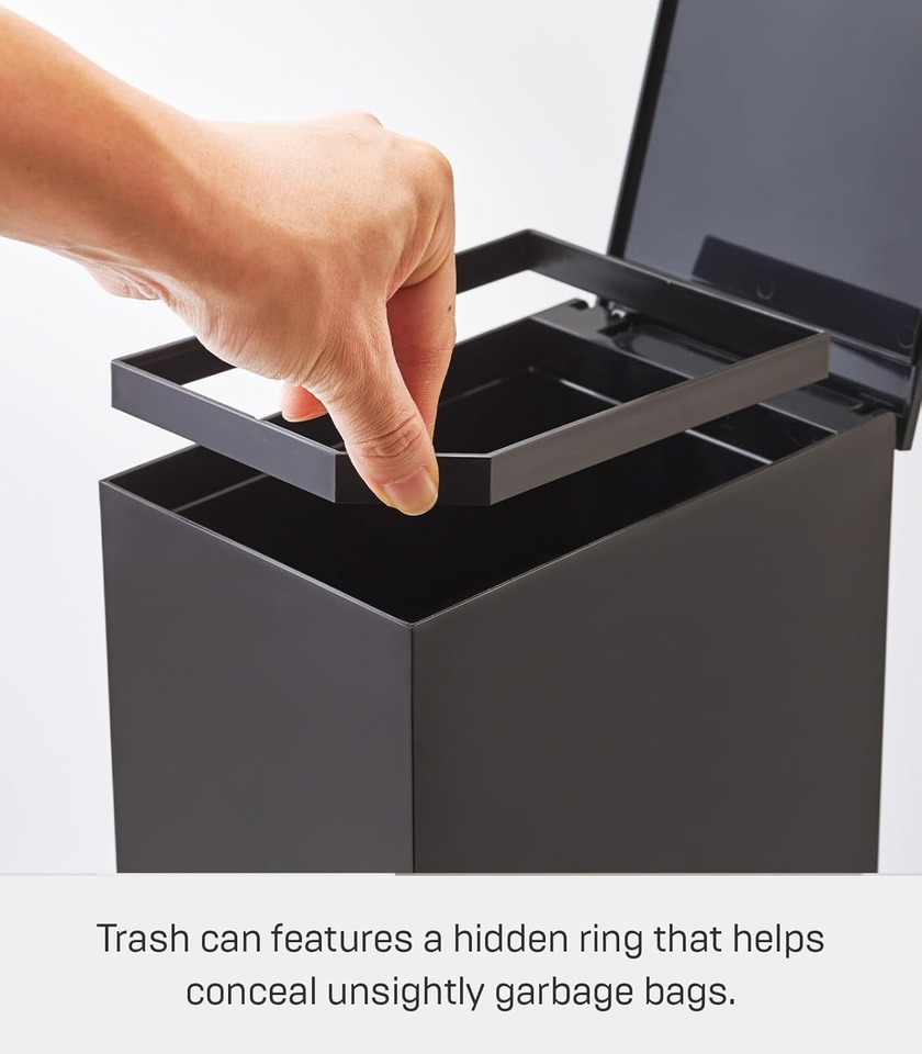 Yamazaki Home Sanitary Step, One Gallon-Small Home Waste Bin | Plastic ...