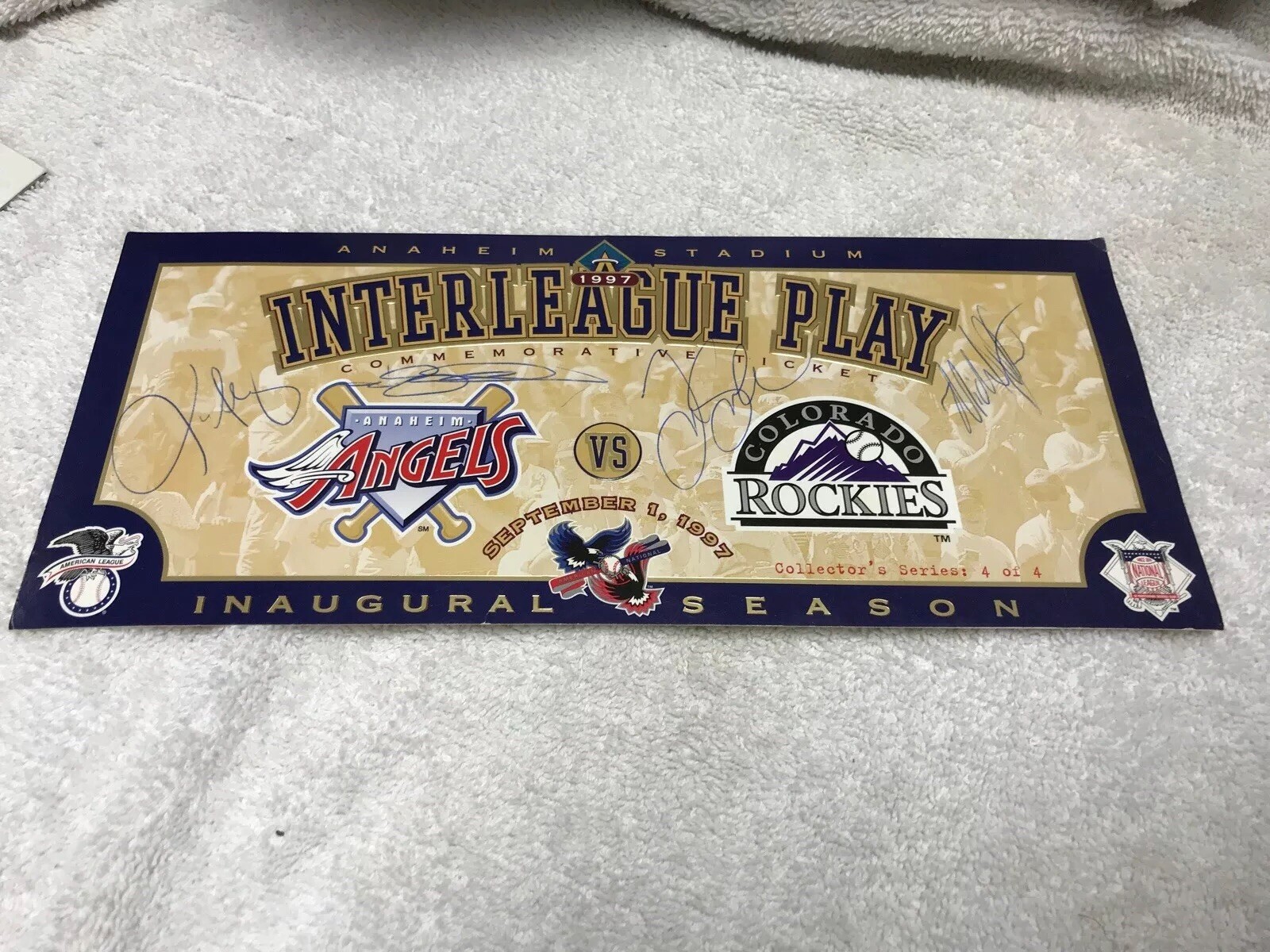 Interleague Play COMMEMORATIVE Giveaway Anaheim Angels Colo Rockies ...
