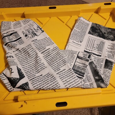 Newspaper Print Pants Size Small | eBay