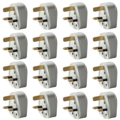 13 AMP UK FUSED 3 PIN PLUG WHITE FUSE BS1363 BRTISH 240V 3 PIN POWER ...
