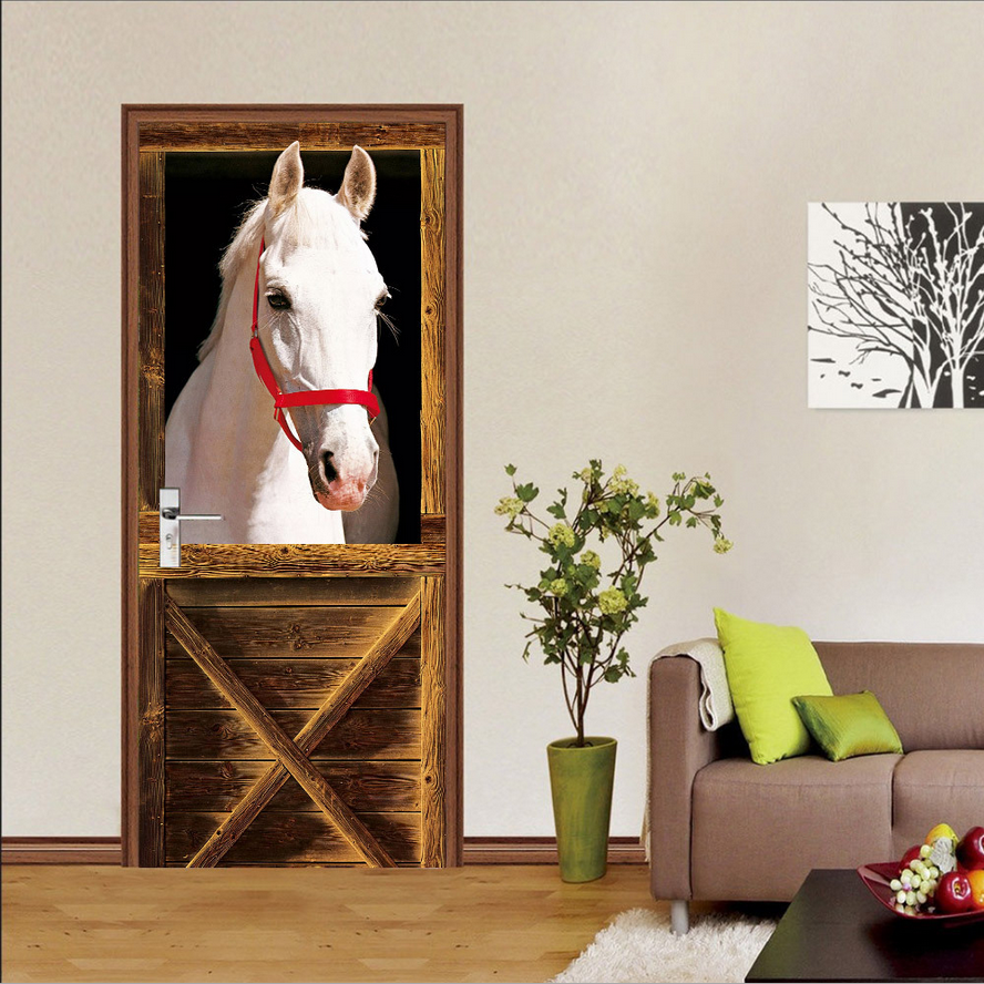 3D Wall Art Steed Horse Stable Gate Door Sticker Decal Self-adhesive ...