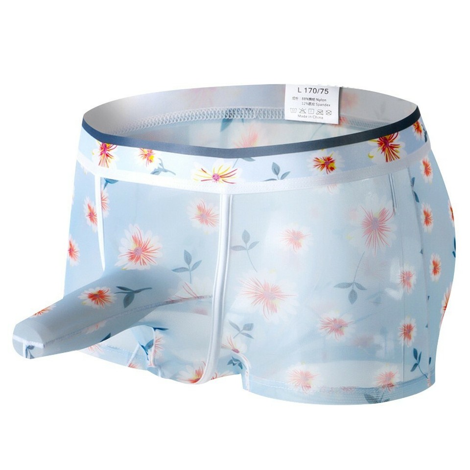 Men Flowers Boxer Pouch Briefs Penis Sheath Trunks Underpants Shorts ...