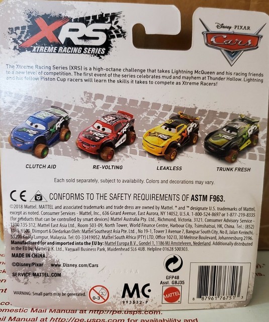 2019 Disney Pixar Cars 3 Mud Racing XRS LEAKLESS Car Mattel #76751 for ...