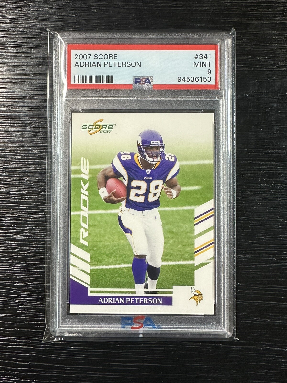 2007 Score Glossy Adrian Peterson #341 Rookie Vikings Football RC PSA 9 Mint | eBay