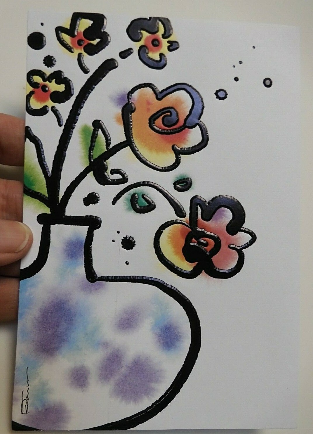 3 Cards American Greetings Kathy Davis BLANK CARD Flowers Vase All ...