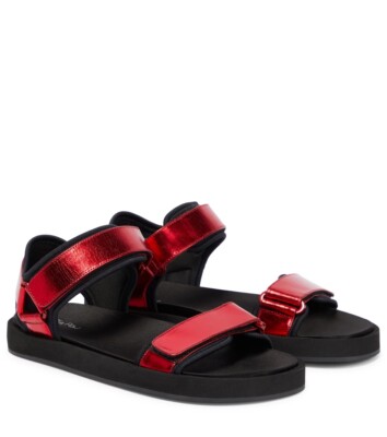 The Row Fall 2022 Hook And Loop Sandals Metallic Ruby Red Sandals 41.5 ...