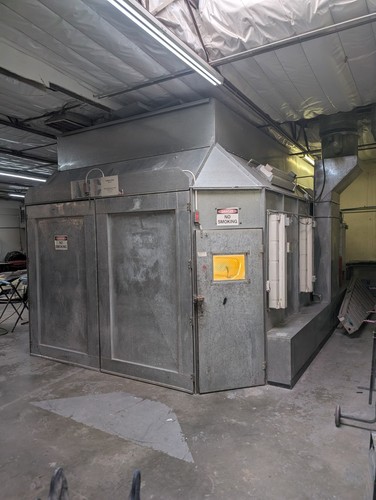 Side Downdraft Automotive Paint Booth With Make up Air And Heat. | eBay