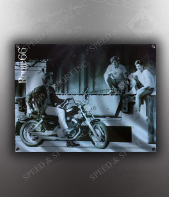 VINTAGE YAMAHA ROUTE 66 MOTORCYCLE BANNER | eBay