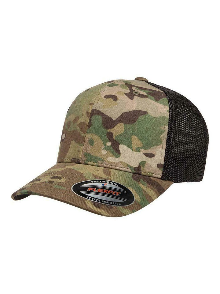 FLEXFIT 6511T - FITTED TRUCKER CAP, MESH BACK, BASEBALL HAT, PLAIN ...