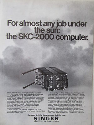 2/1973 PUB SINGER KEARFOTT SKC-2000 COMPUTER USAF NAVIGATION SATELLITE ...