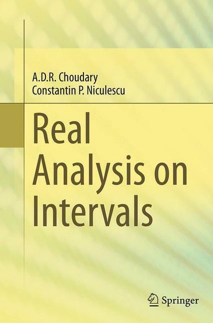 Real Analysis On Intervals von Constantin P. Niculescu (2016, Taschenbuch) online kaufen | eBay