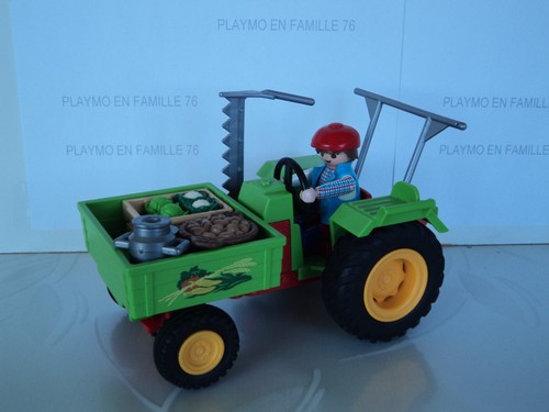 PLAYMOBIL vintage country fermes tracteur fermier caisse légumes 3074 ...