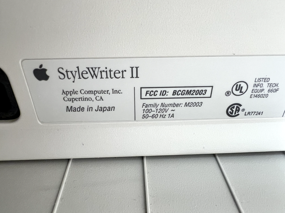 Vintage Apple Stylewriter II M2003 COMPLETE Printer, Serial Cord, Box ...