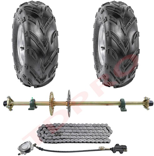 44" Rear Live Axle Kit Wheels Sprocket Hub Brake Assembly Kit Go Kart ...