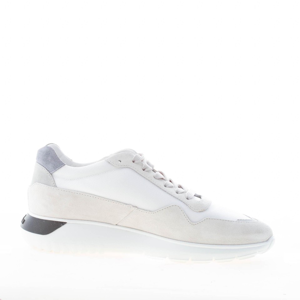Hogan men shoes Interactive Cube beige suede and white tech fabric ...