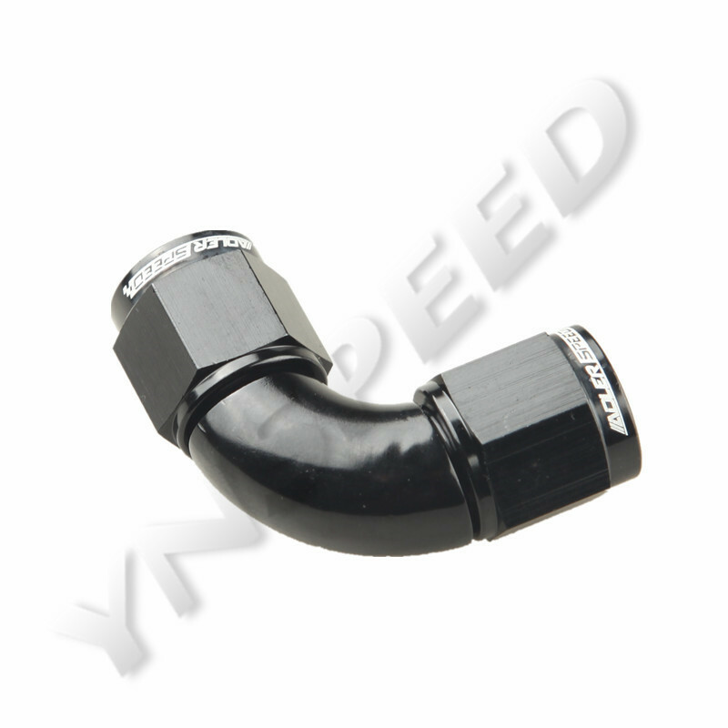 6AN AN-6 90 Degree Female To Female Full Flow Fitting Adapter Black | eBay