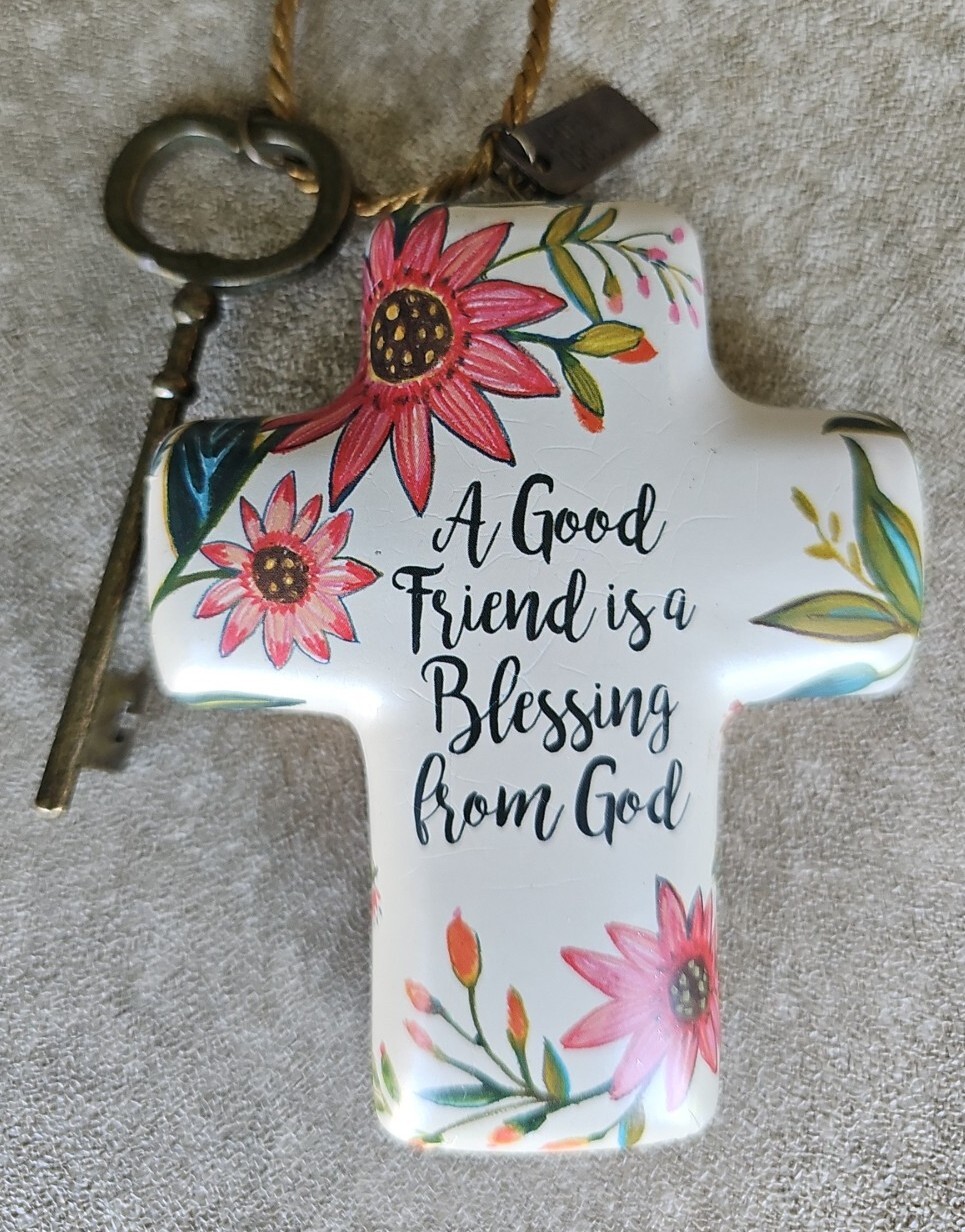 Artful Cross By Demdaco Friendship Cross Black With Key & Tassel | eBay