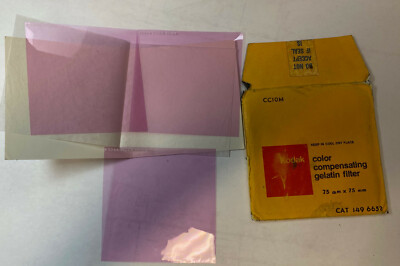 3 KODAK COLOR COMPENSATING GELATIN FILTER NO. CC10M 3" or 7.6cm Square ...